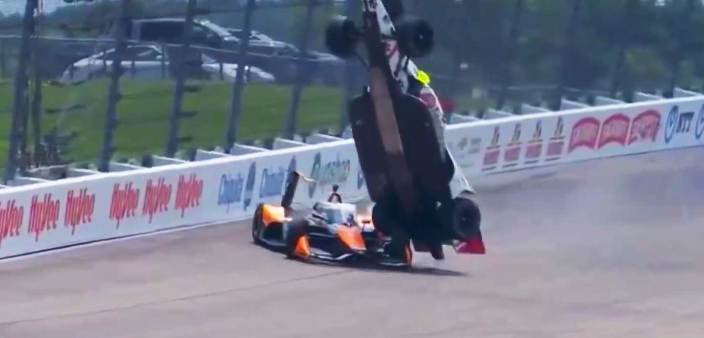Indycar driver transported after wild crash at Iowa Speedway (Video ...