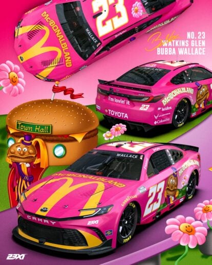 Bubba Wallace will have a new pink paint scheme for Watkins Glen (Photo ...