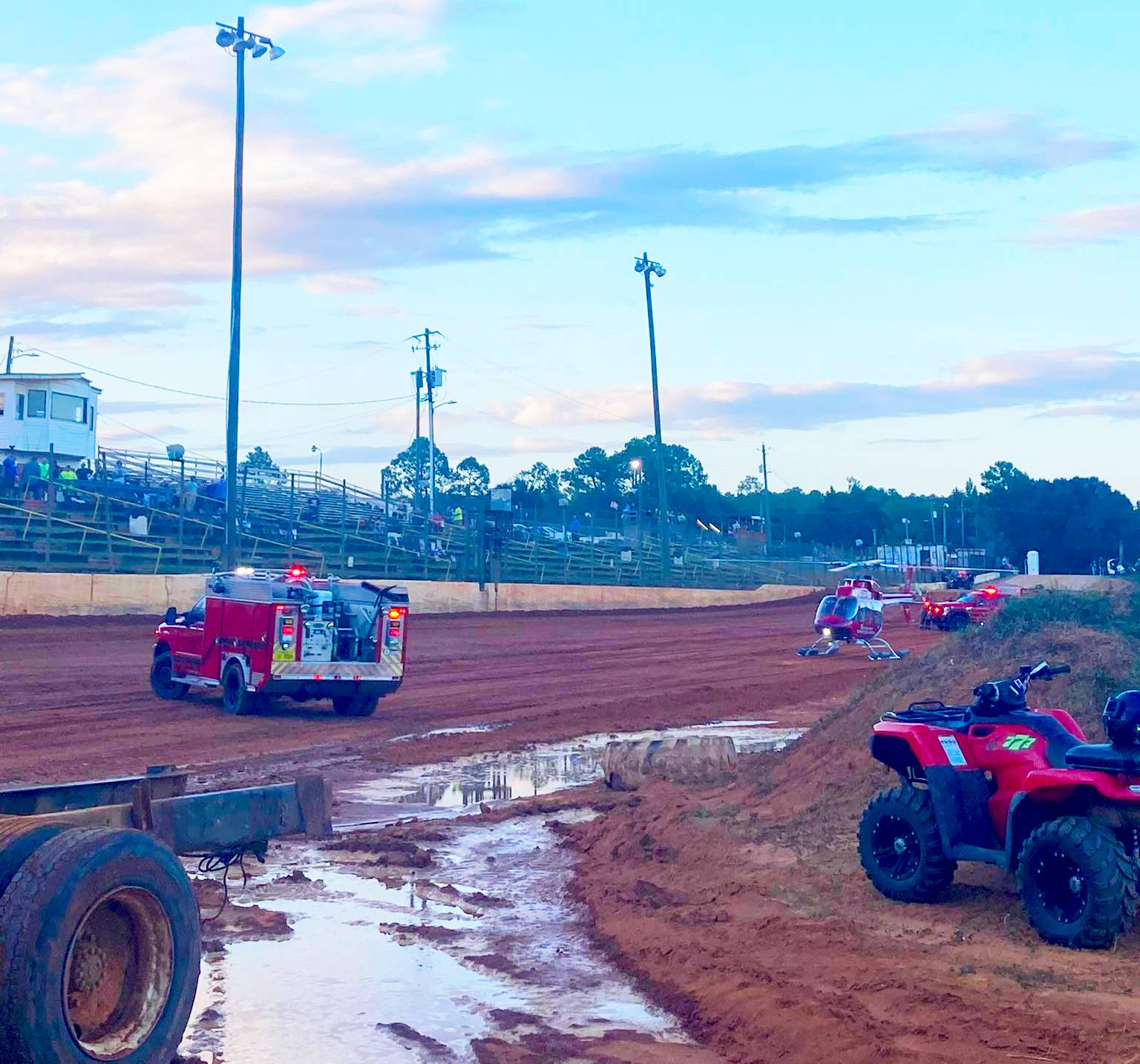 Water truck driver life-flighted from Florida dirt track after rollover ...